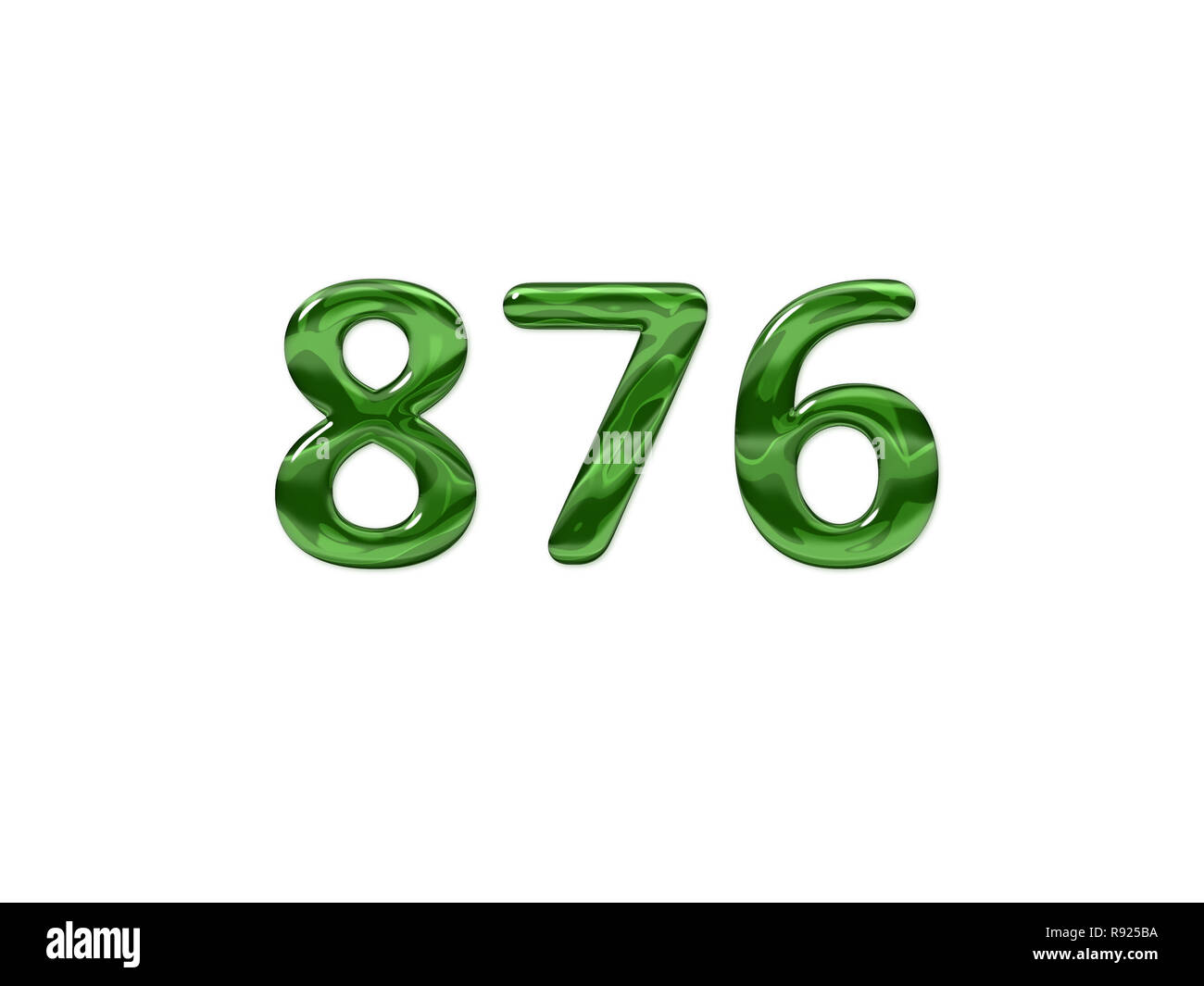 Green Number 876 isolated white background Stock Photo - Alamy