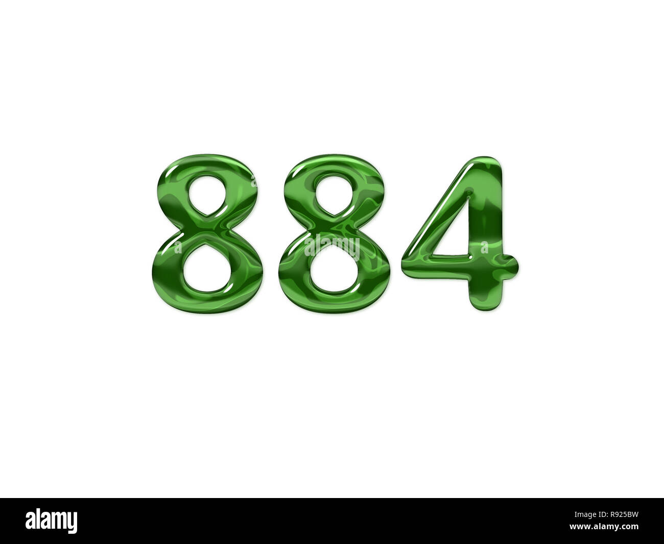 Green Number 884 isolated white background Stock Photo - Alamy