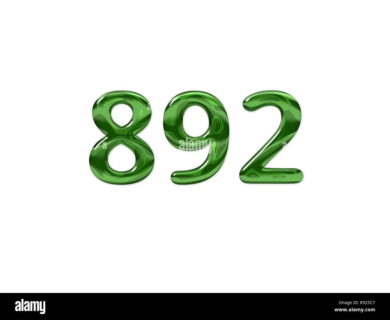 Green Number 892 isolated white background Stock Photo - Alamy
