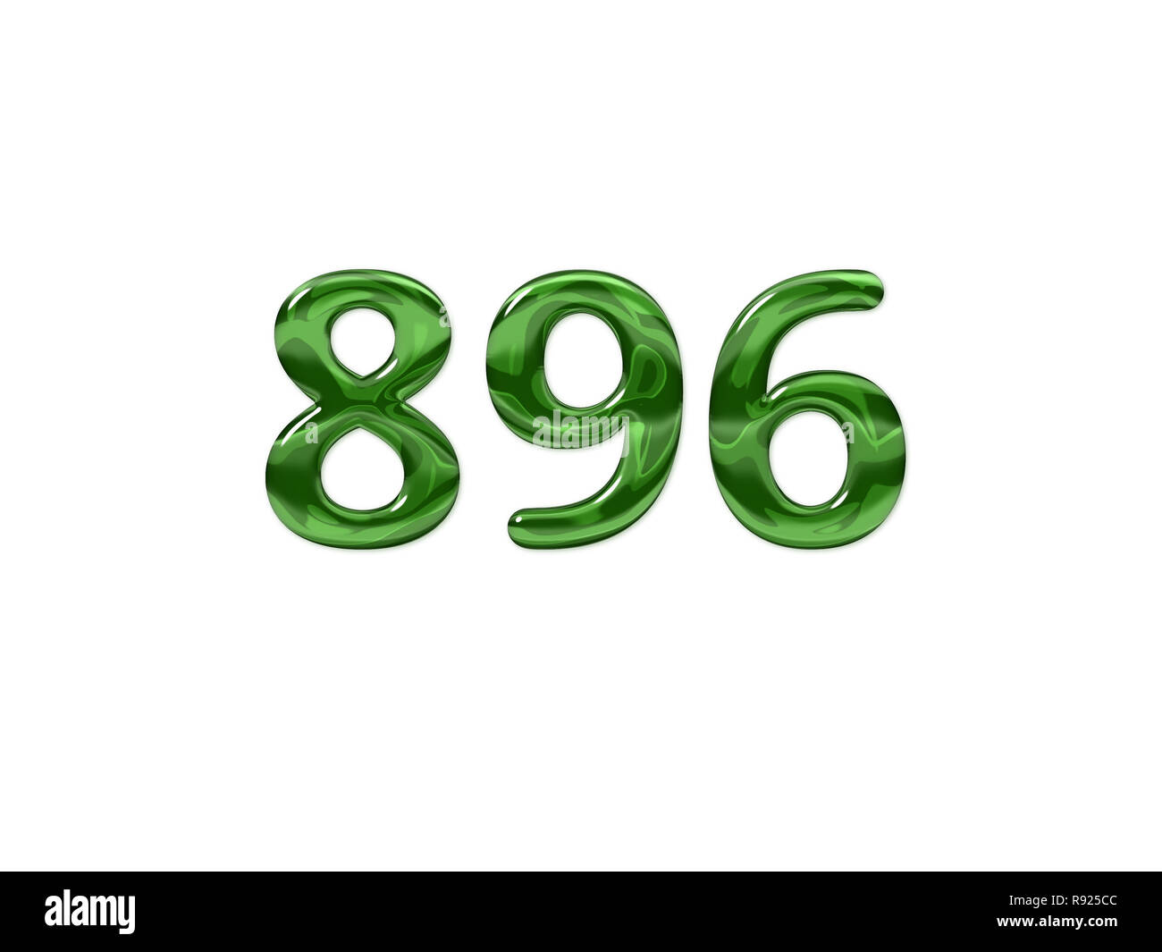 Green Number 896 isolated white background Stock Photo - Alamy