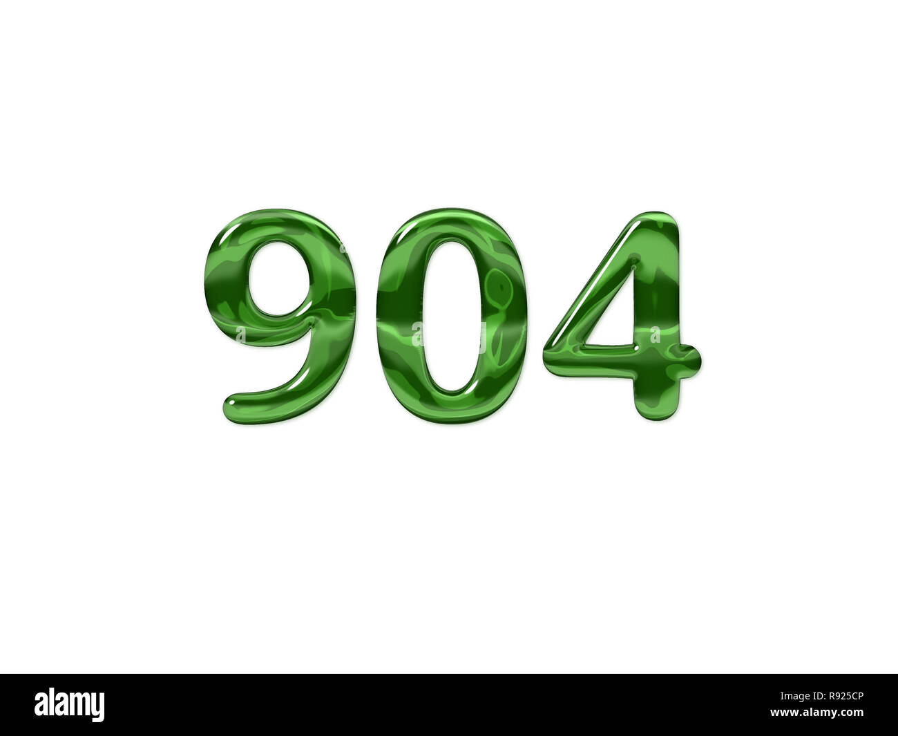 Green Number 904 isolated white background Stock Photo - Alamy