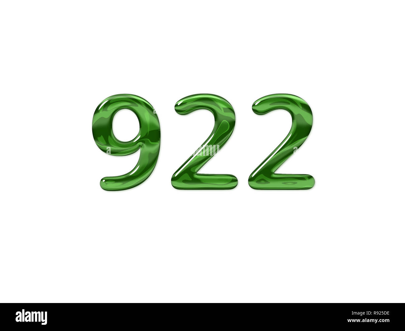Green Number 922 isolated white background Stock Photo - Alamy