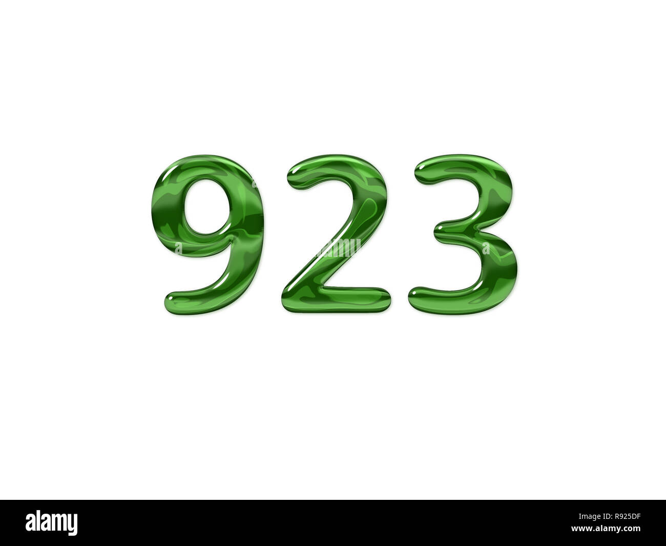 Green Number 923 isolated white background Stock Photo - Alamy