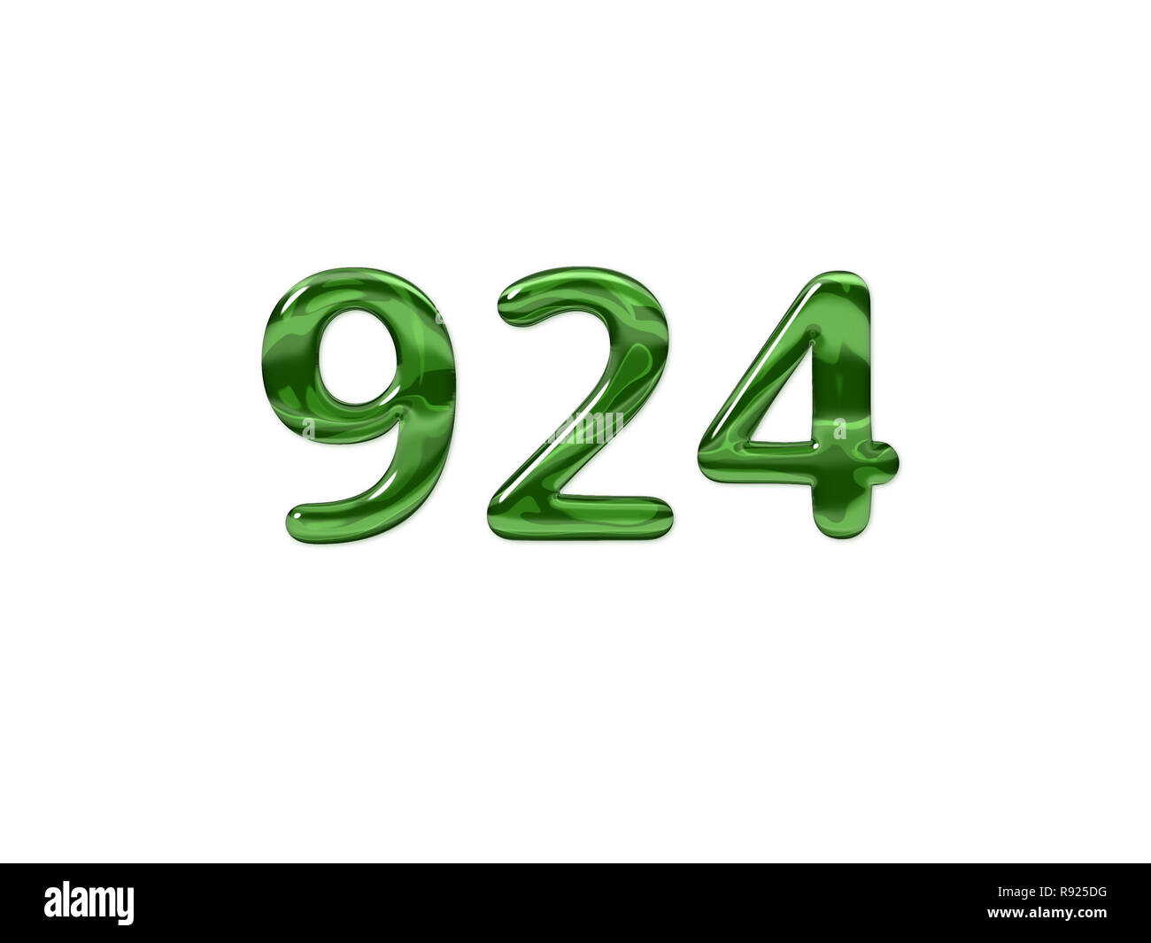 Green Number 924 isolated white background Stock Photo - Alamy