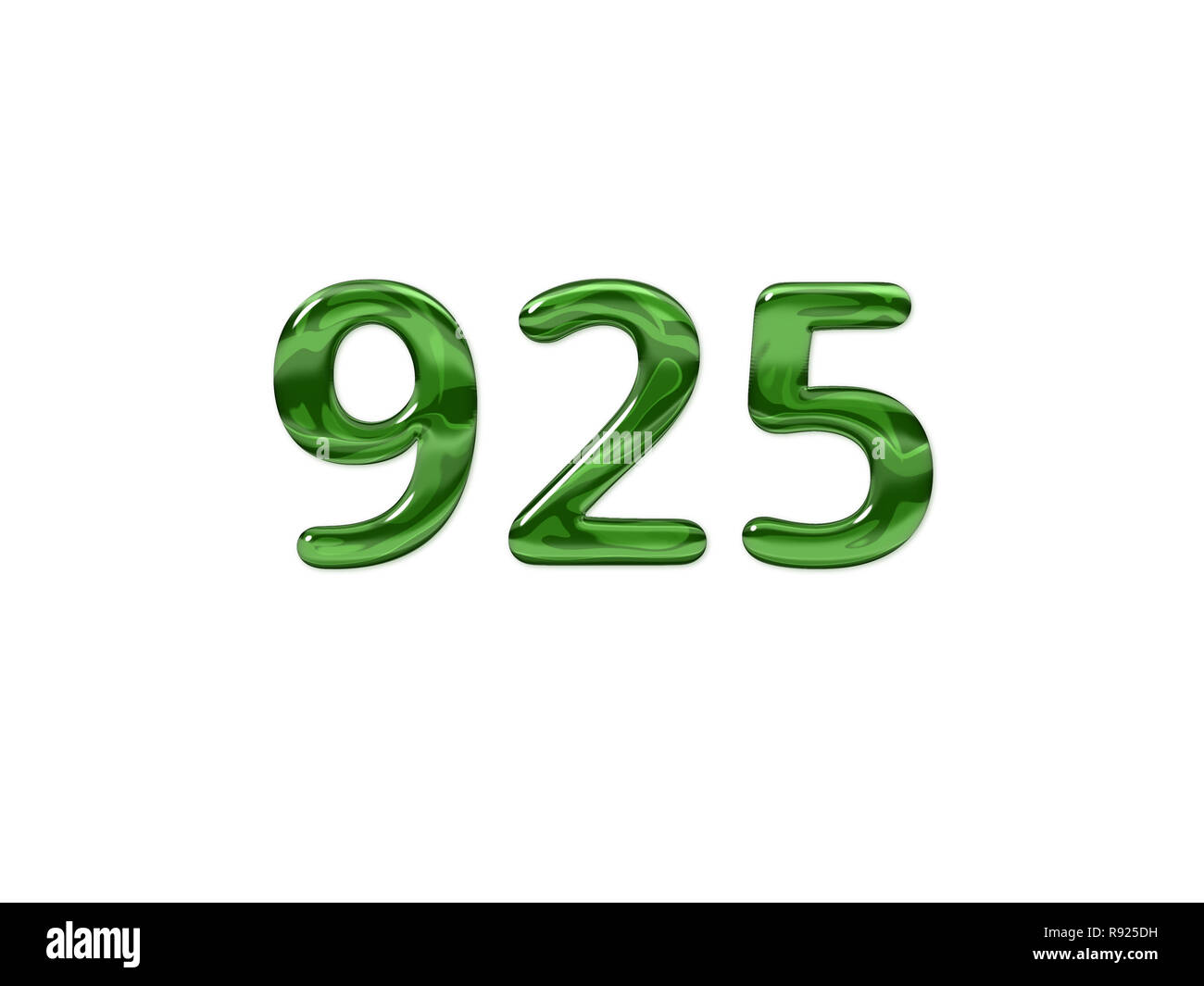 Green Number 925 isolated white background Stock Photo - Alamy