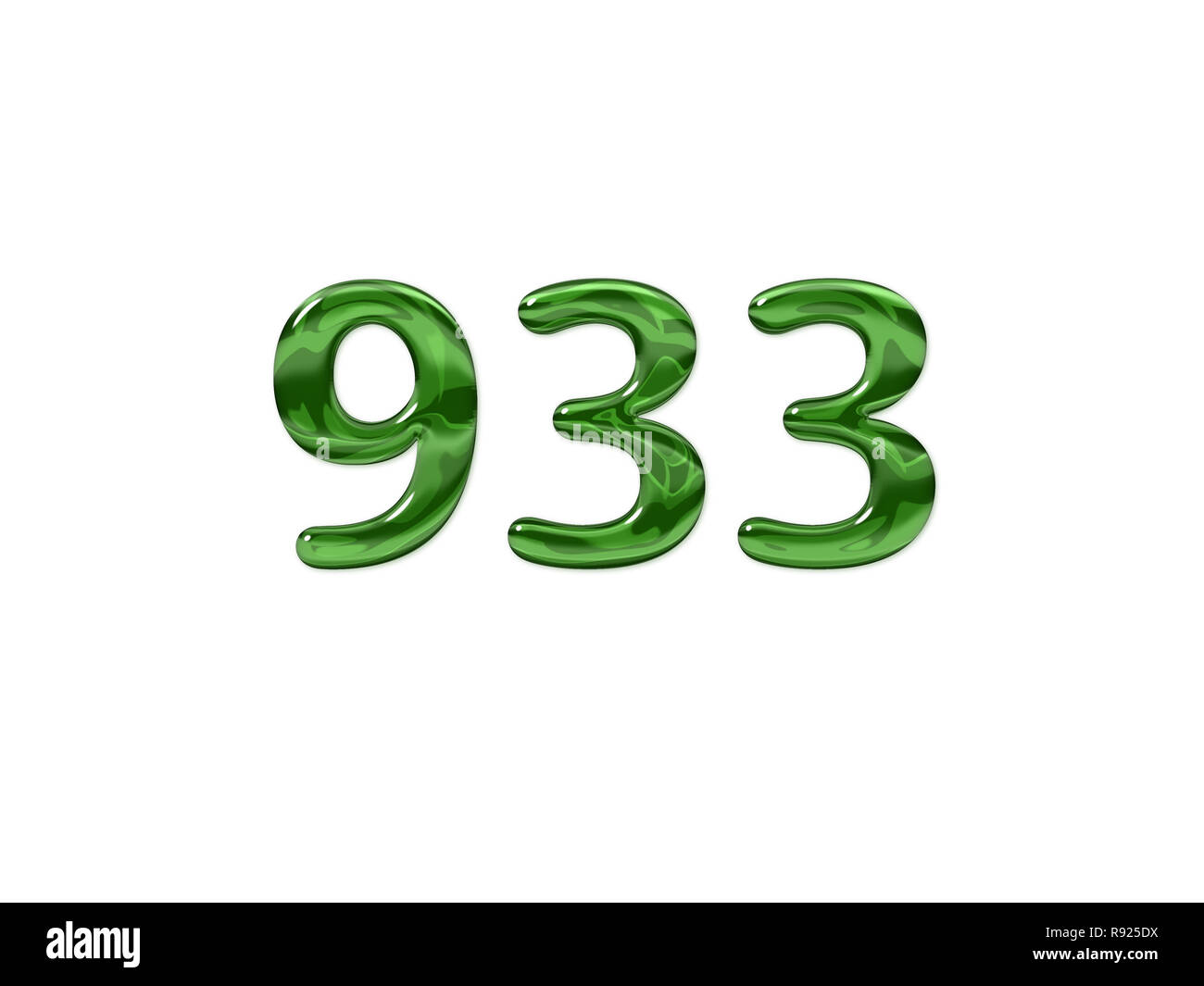 Green Number 933 isolated white background Stock Photo - Alamy