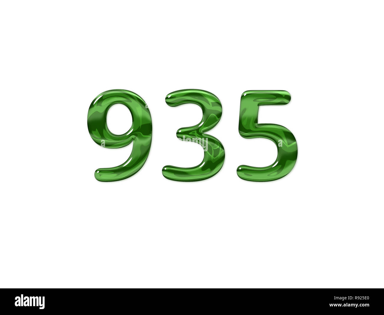 Green Number 935 isolated white background Stock Photo - Alamy