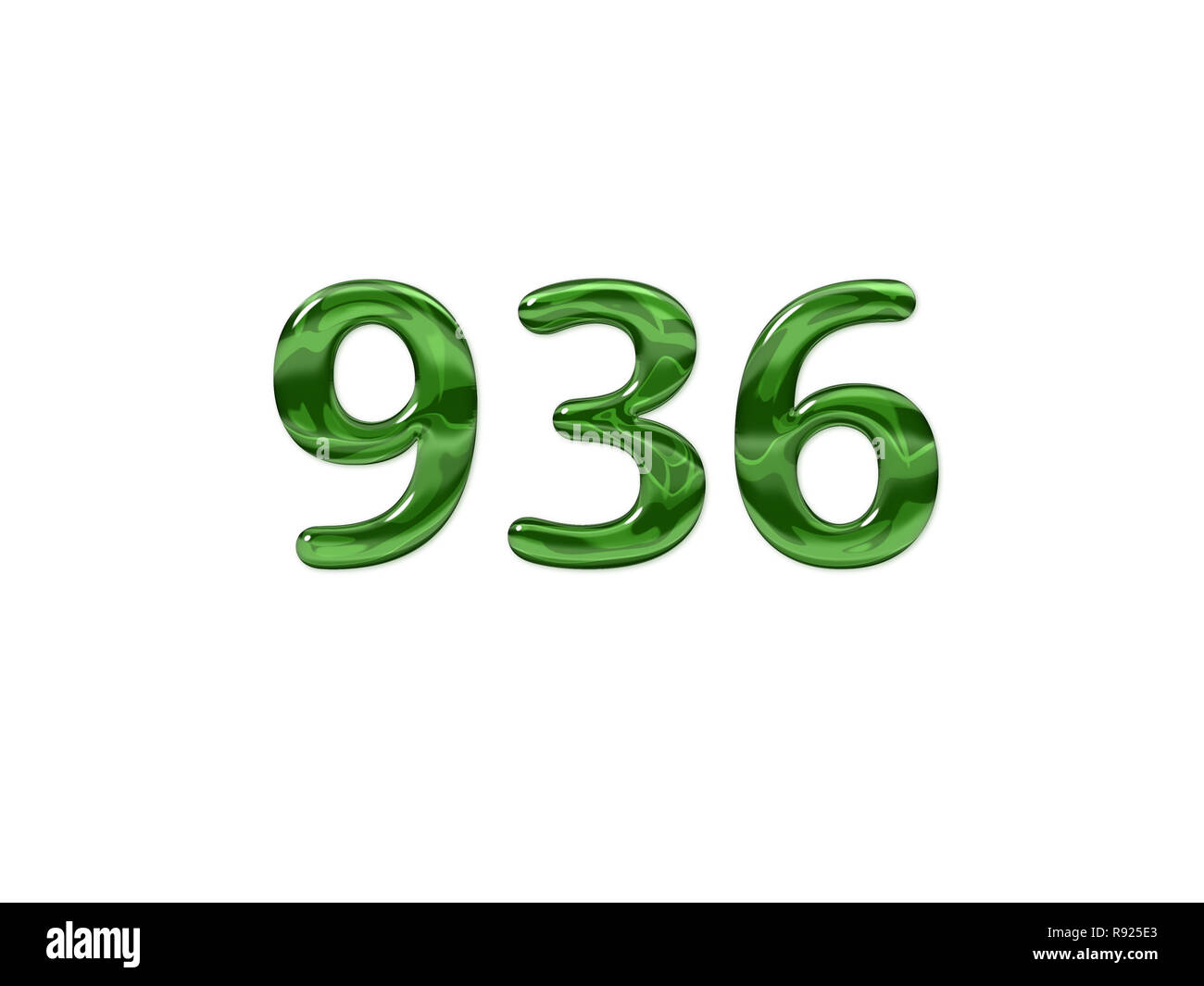Green Number 936 isolated white background Stock Photo - Alamy