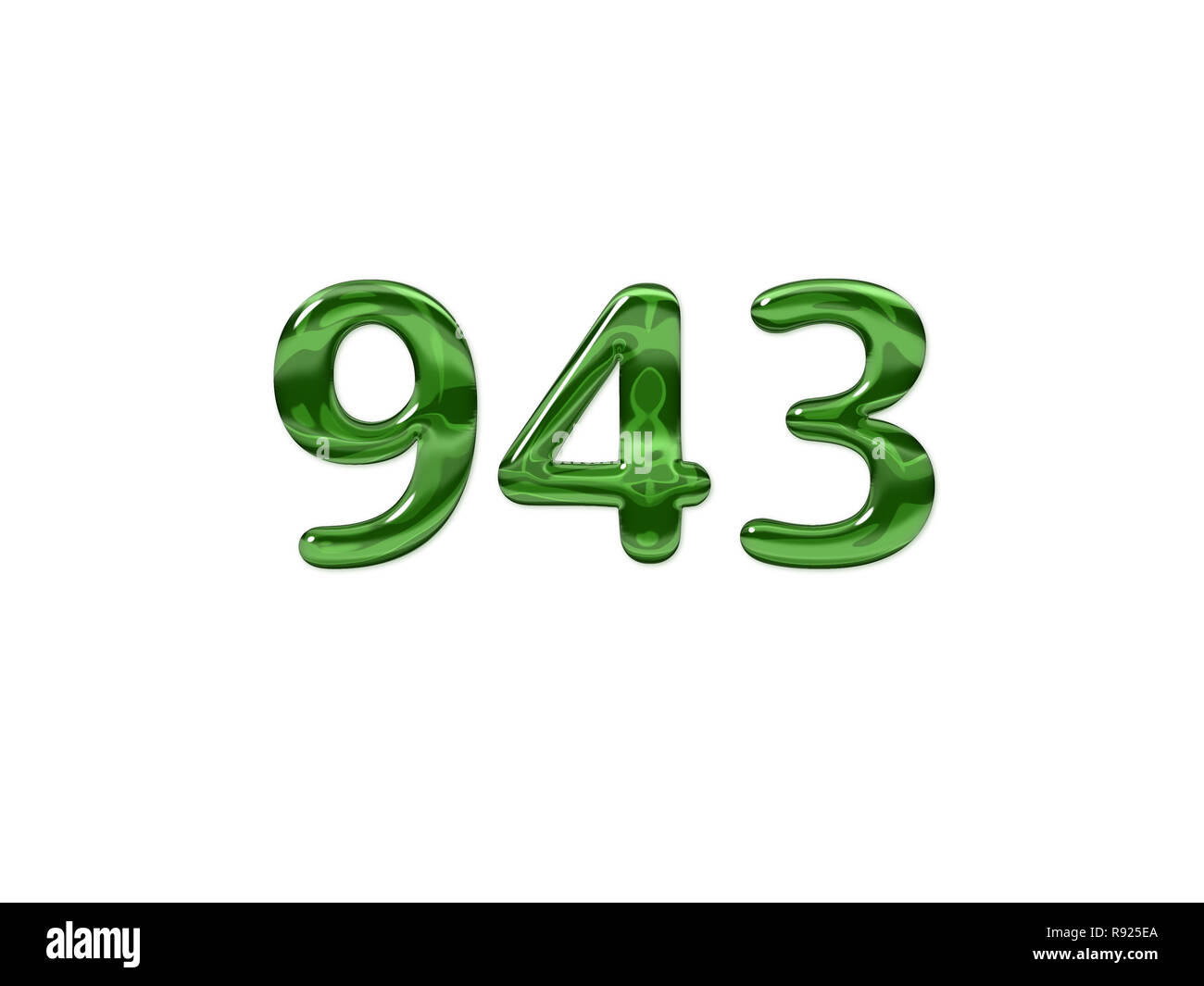 Green Number 943 isolated white background Stock Photo - Alamy