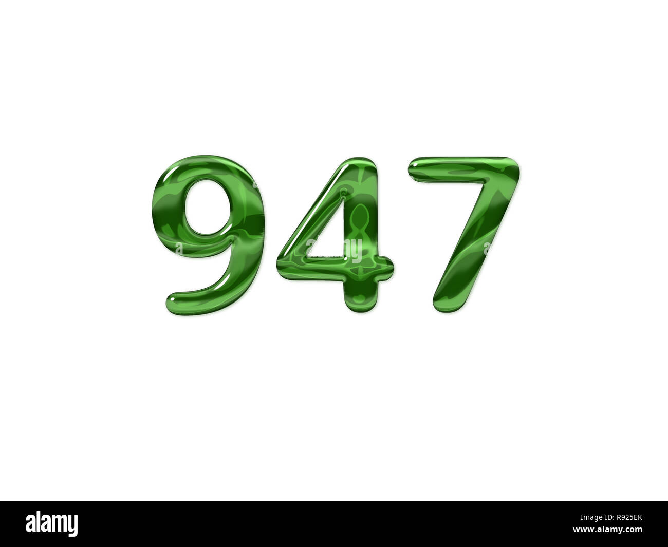 Green Number 947 isolated white background Stock Photo - Alamy