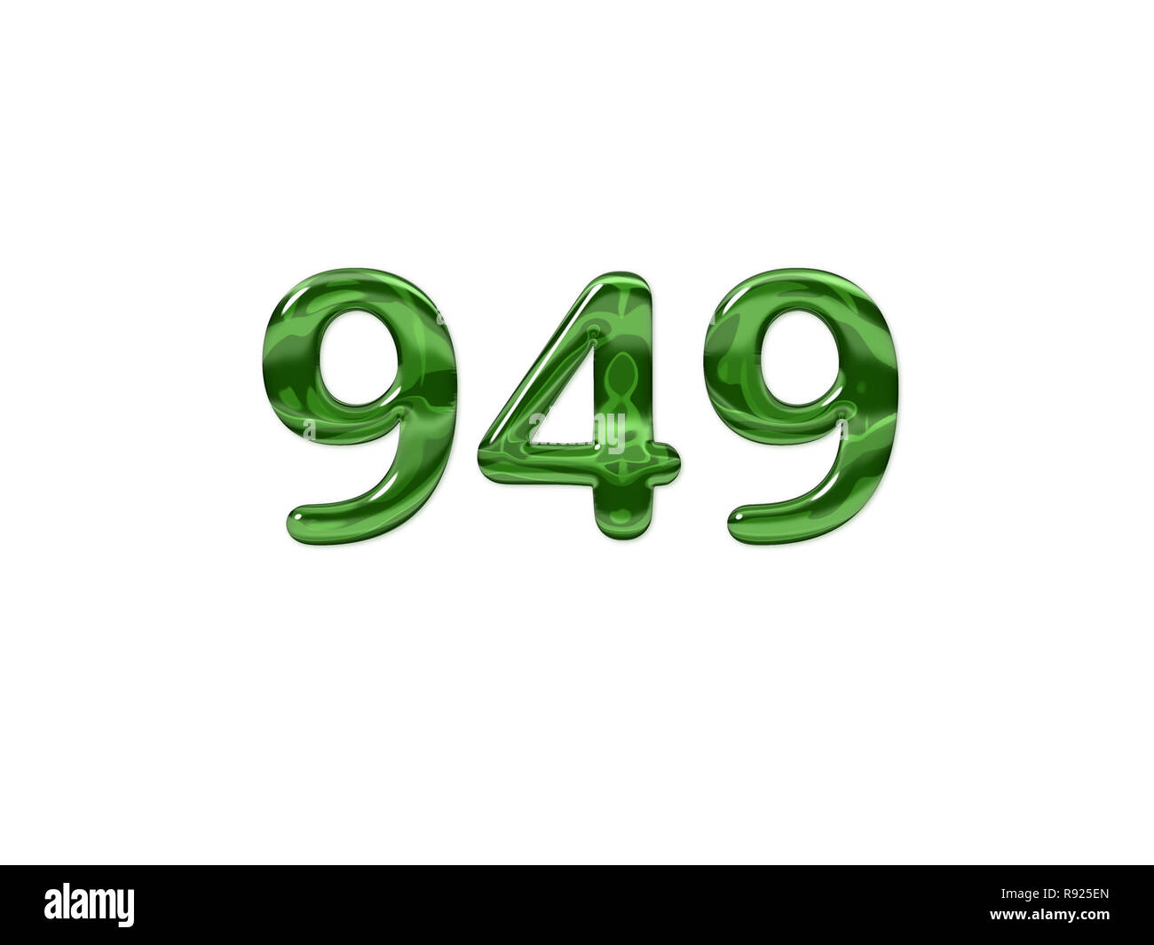 Green Number 949 isolated white background Stock Photo - Alamy