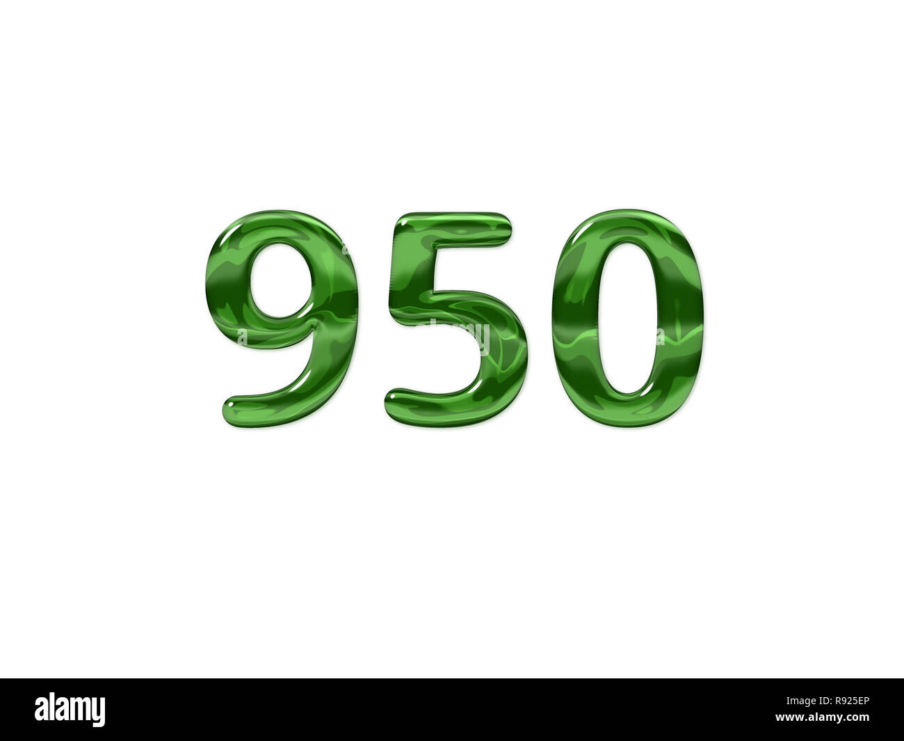 Green Number 950 isolated white background Stock Photo - Alamy