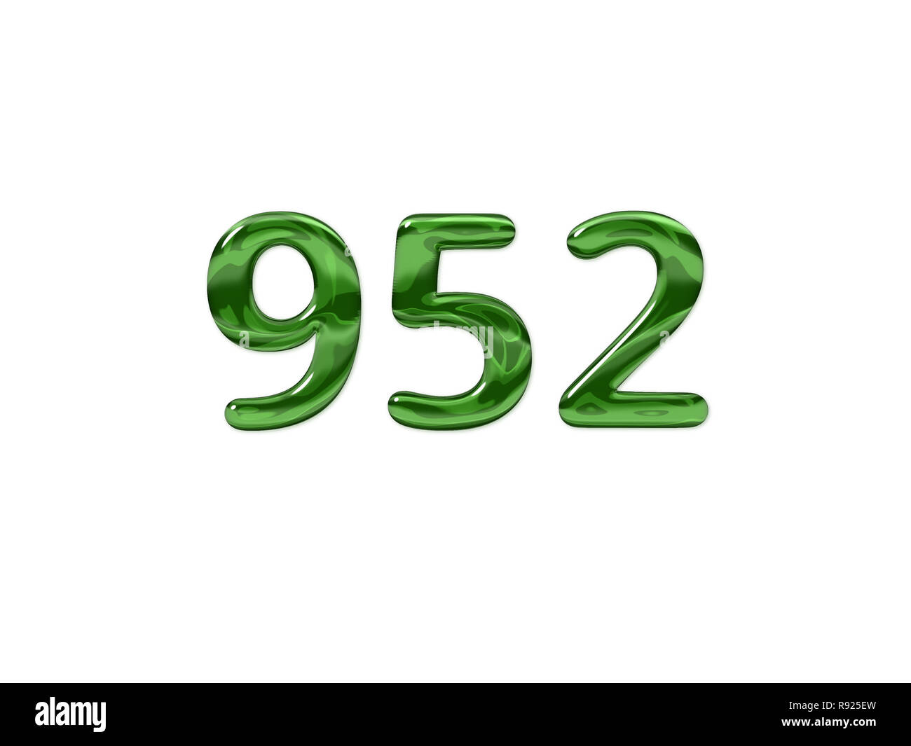 Green Number 952 isolated white background Stock Photo - Alamy