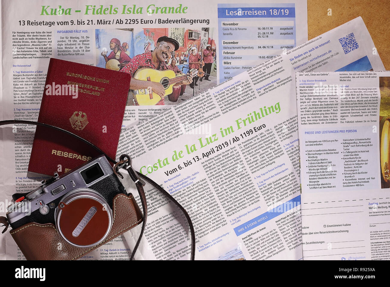 Travel Section in a Newspaper Stock Photo - Alamy