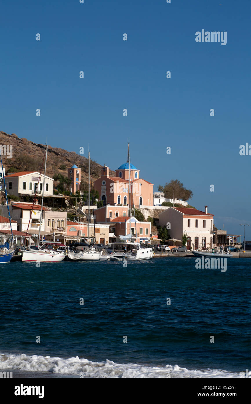 korissia port kea cyclades greece Stock Photo - Alamy