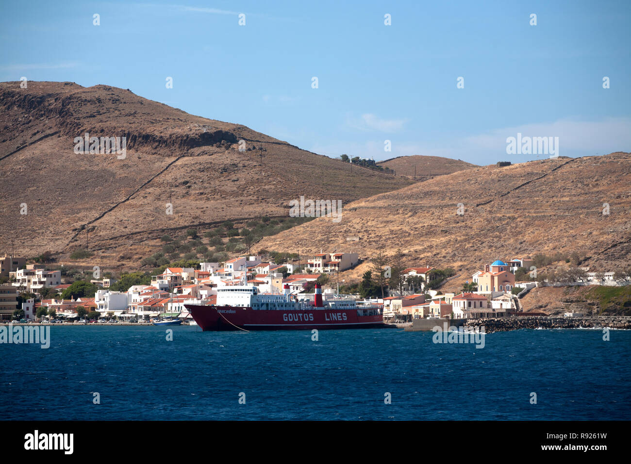 car ferry korissia harbour kea cyclades greece Stock Photo - Alamy