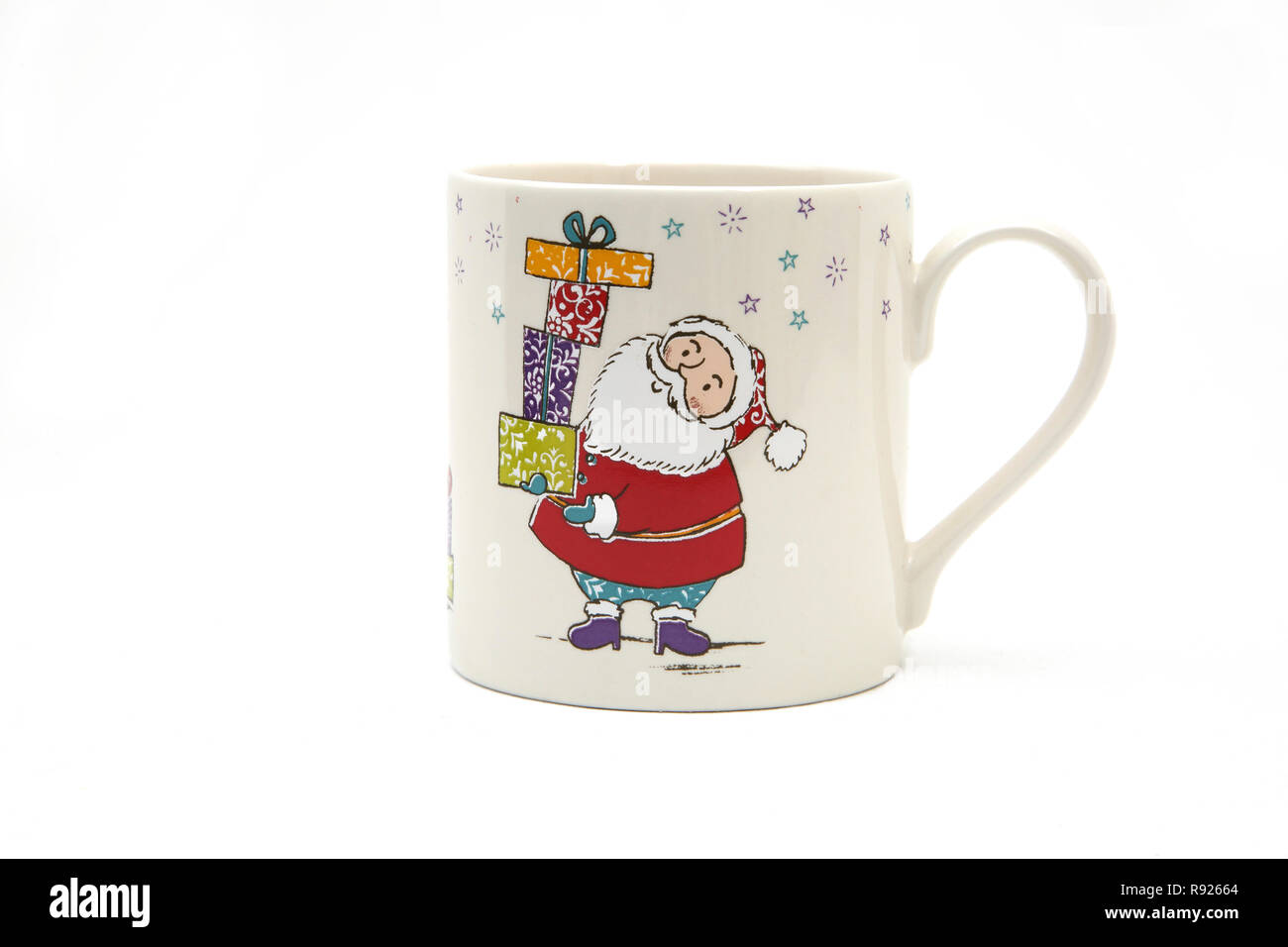Father Christmas on Mug Stock Photo - Alamy