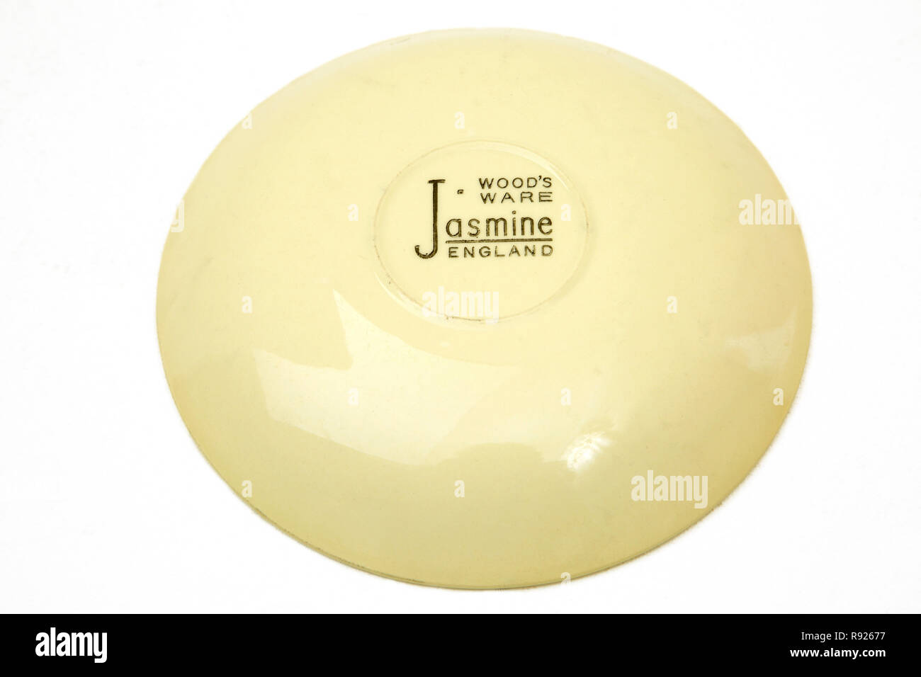 Vintage 1940's / 50's Wood's Ware Jasmine Yellow Saucer Stock Photo - Alamy