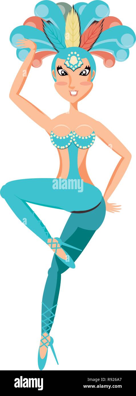 woman carnival dancer avatar character vector illustration design Stock ...