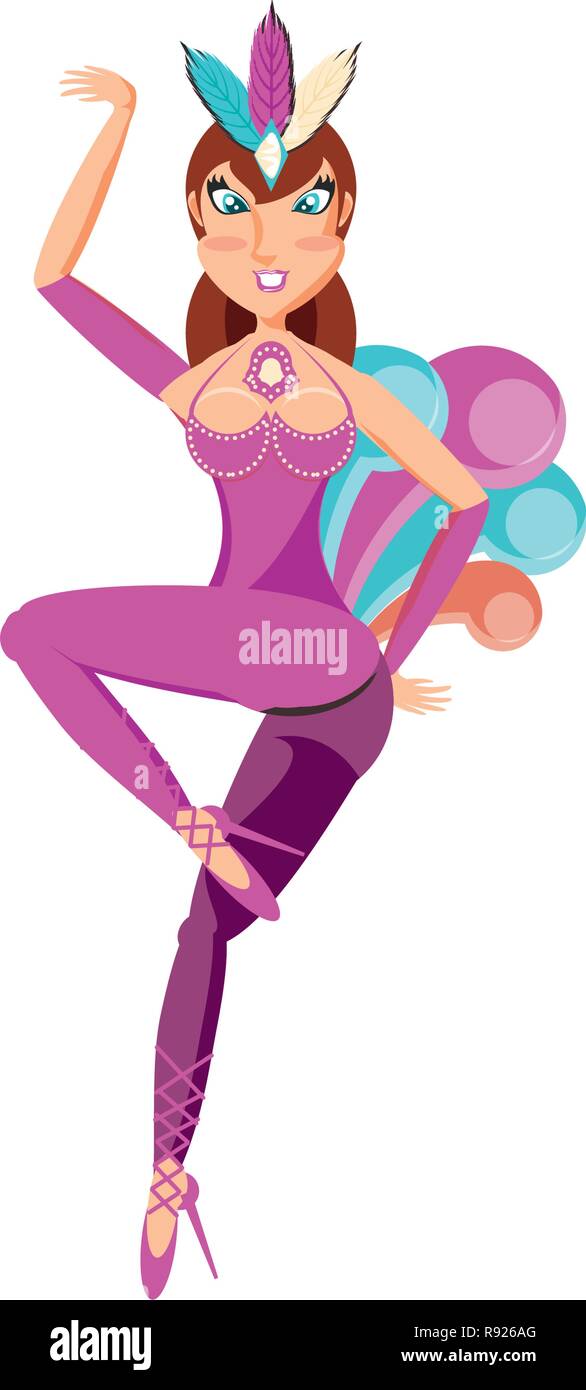 woman carnival dancer avatar character vector illustration design Stock ...