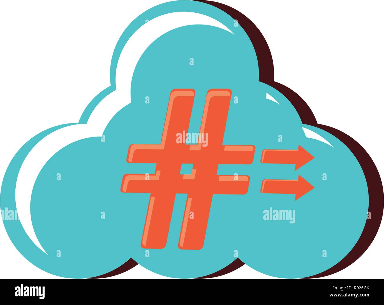 cloud computing with pound key vector illustration design Stock Vector ...
