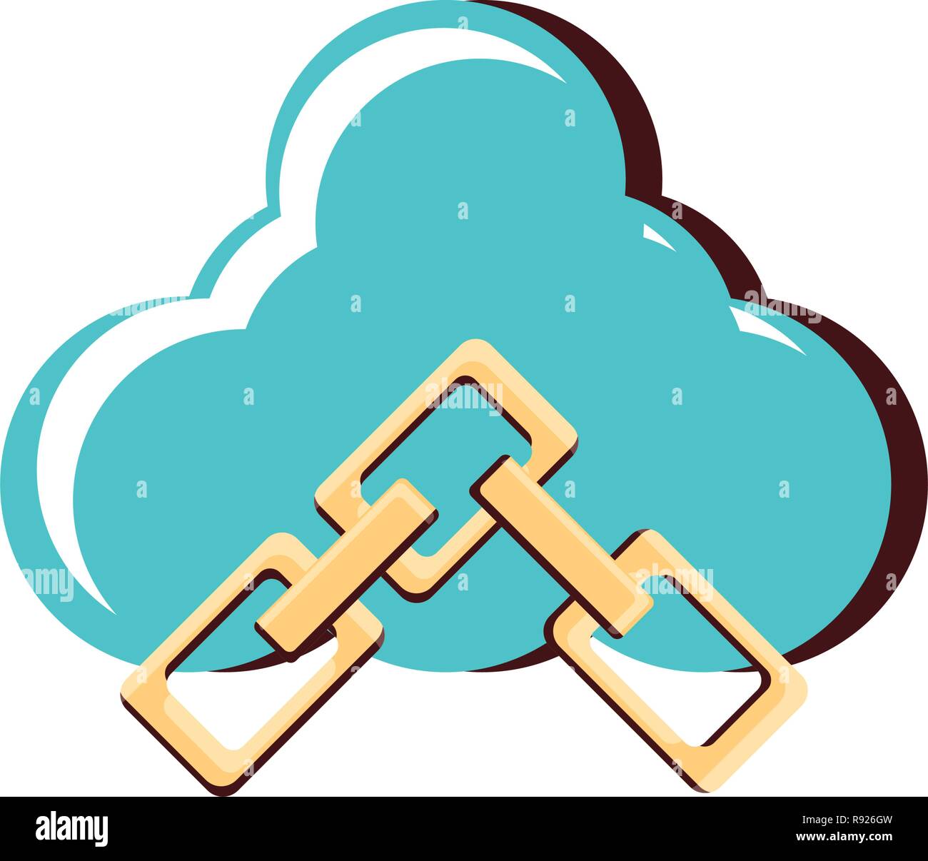 cloud computing with chains vector illustration design Stock Vector ...