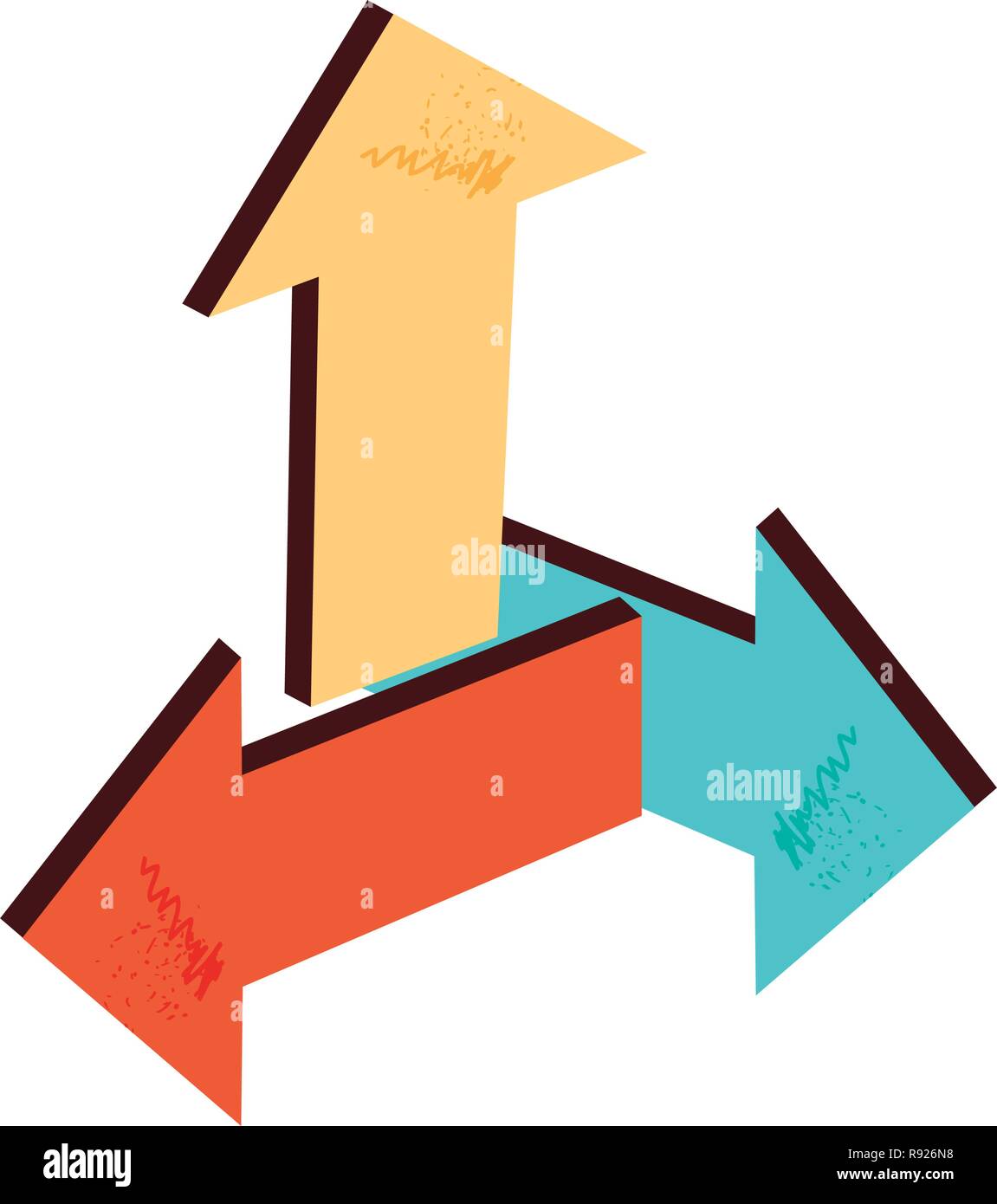 set of arrows in different directions vector illustration design Stock ...