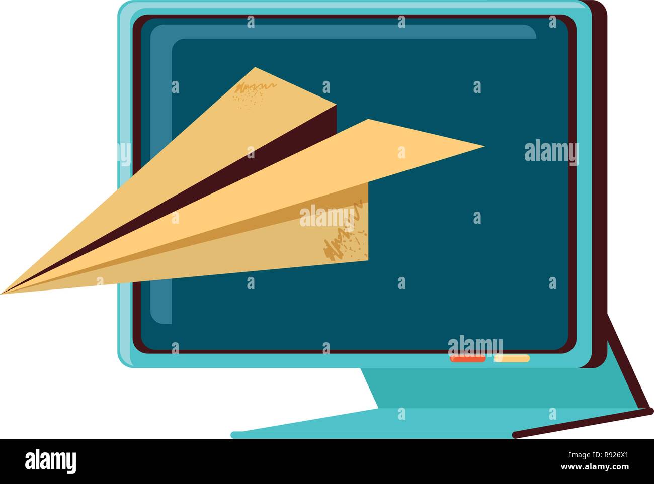 computer monitor with paper receipt vector illustration design Stock ...