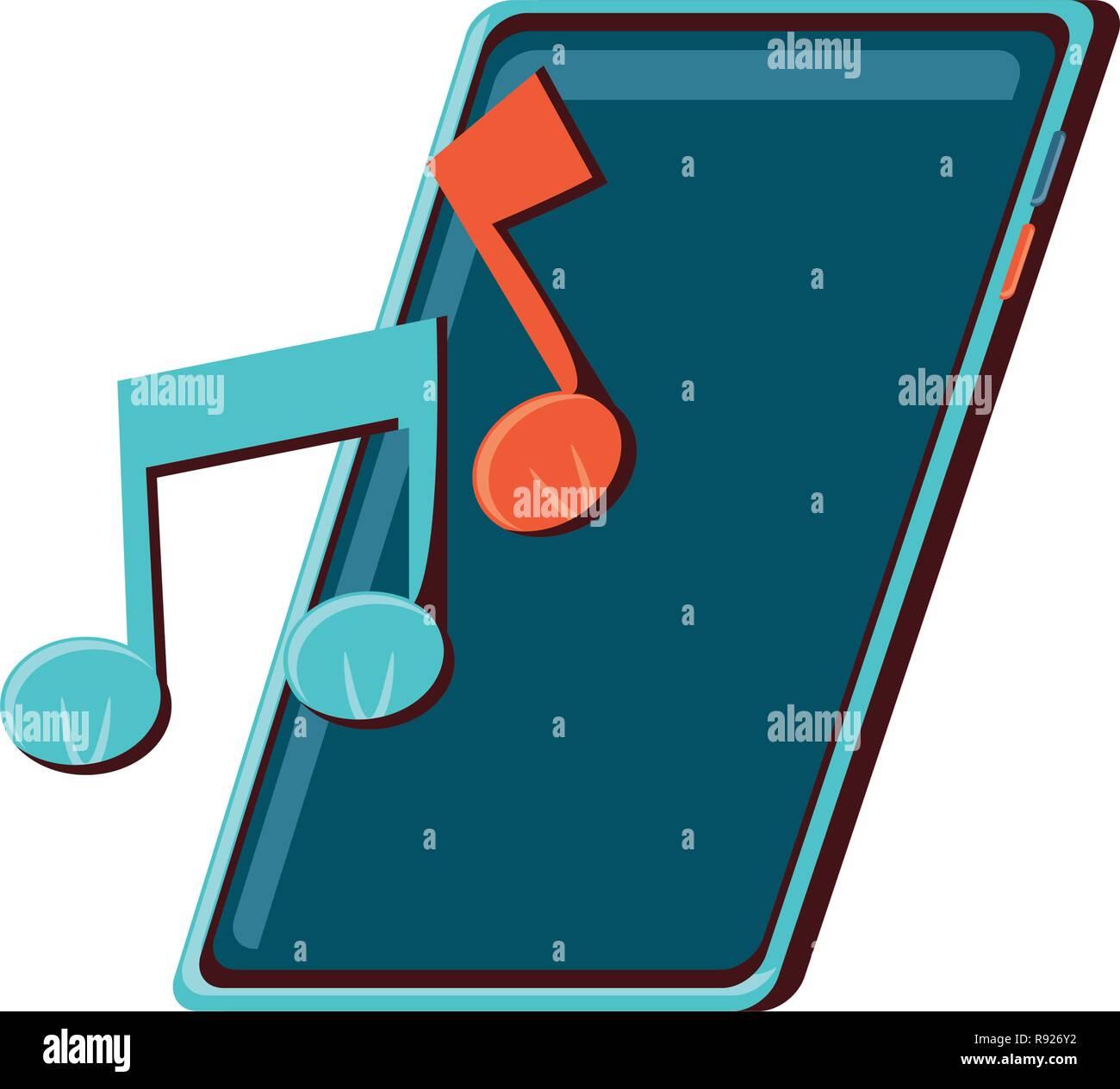 smartphone device with notes music vector illustration design Stock ...