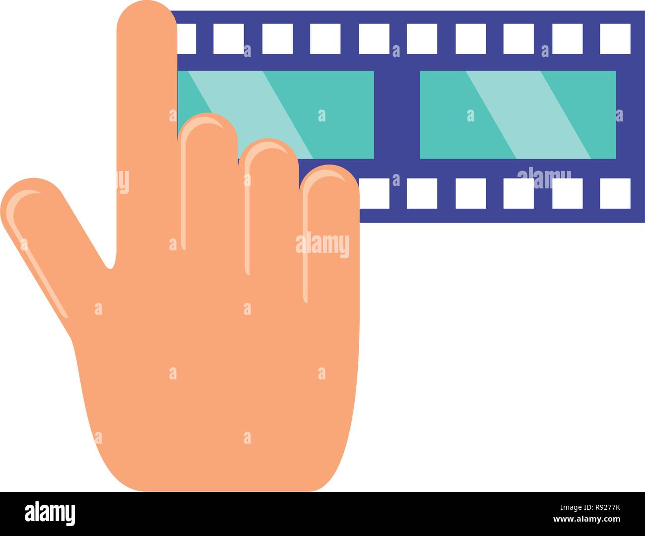 hand with video tape isolated icon vector illustration design Stock ...
