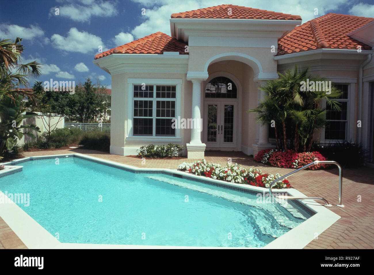 Luxury Home Exterior with Swimming Pool in Florida, USA Stock Photo - Alamy