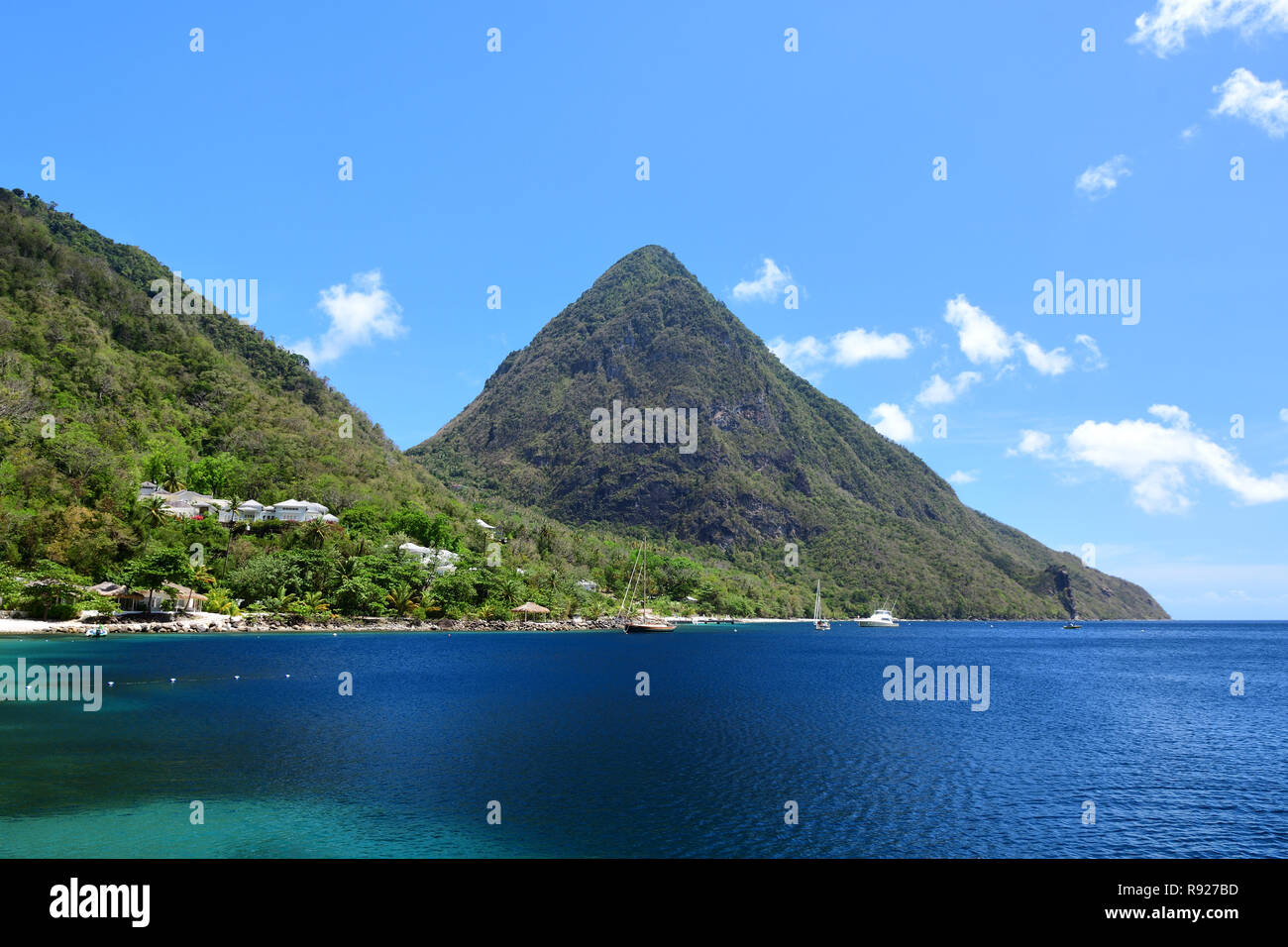 Grand piton mountain in saint Lucia Stock Photo - Alamy