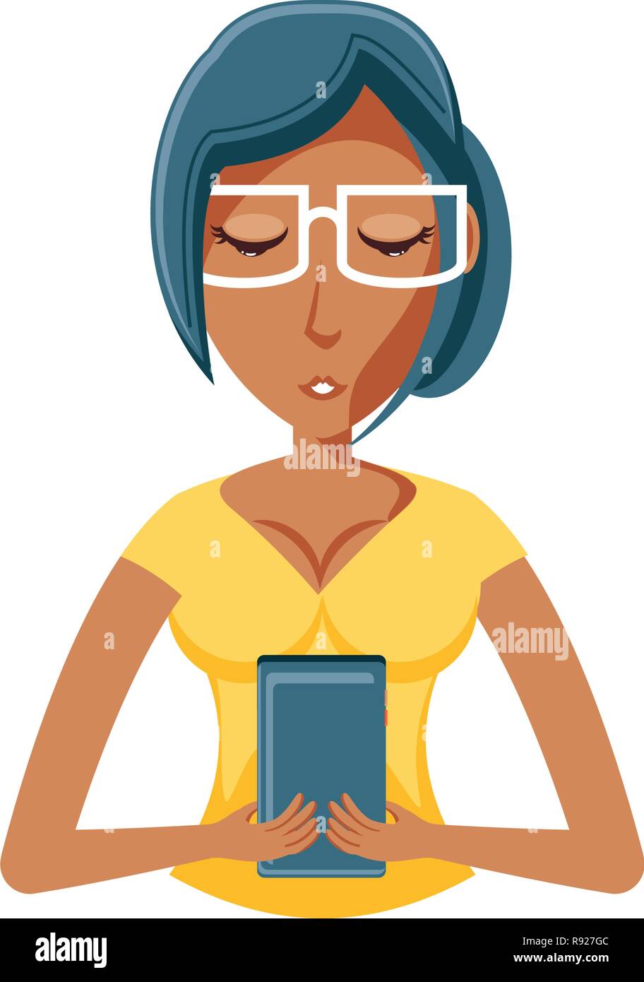 woman with smartphone device isolated icon vector illustration design ...