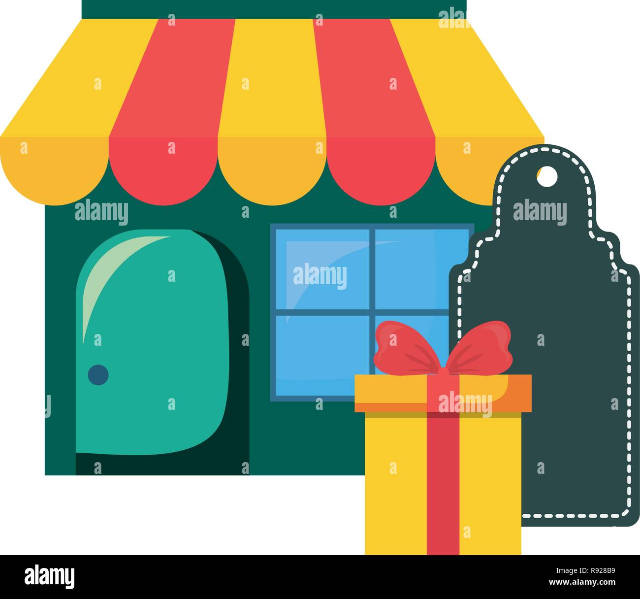 online shopping gift market and tag vector illustration Stock Vector ...