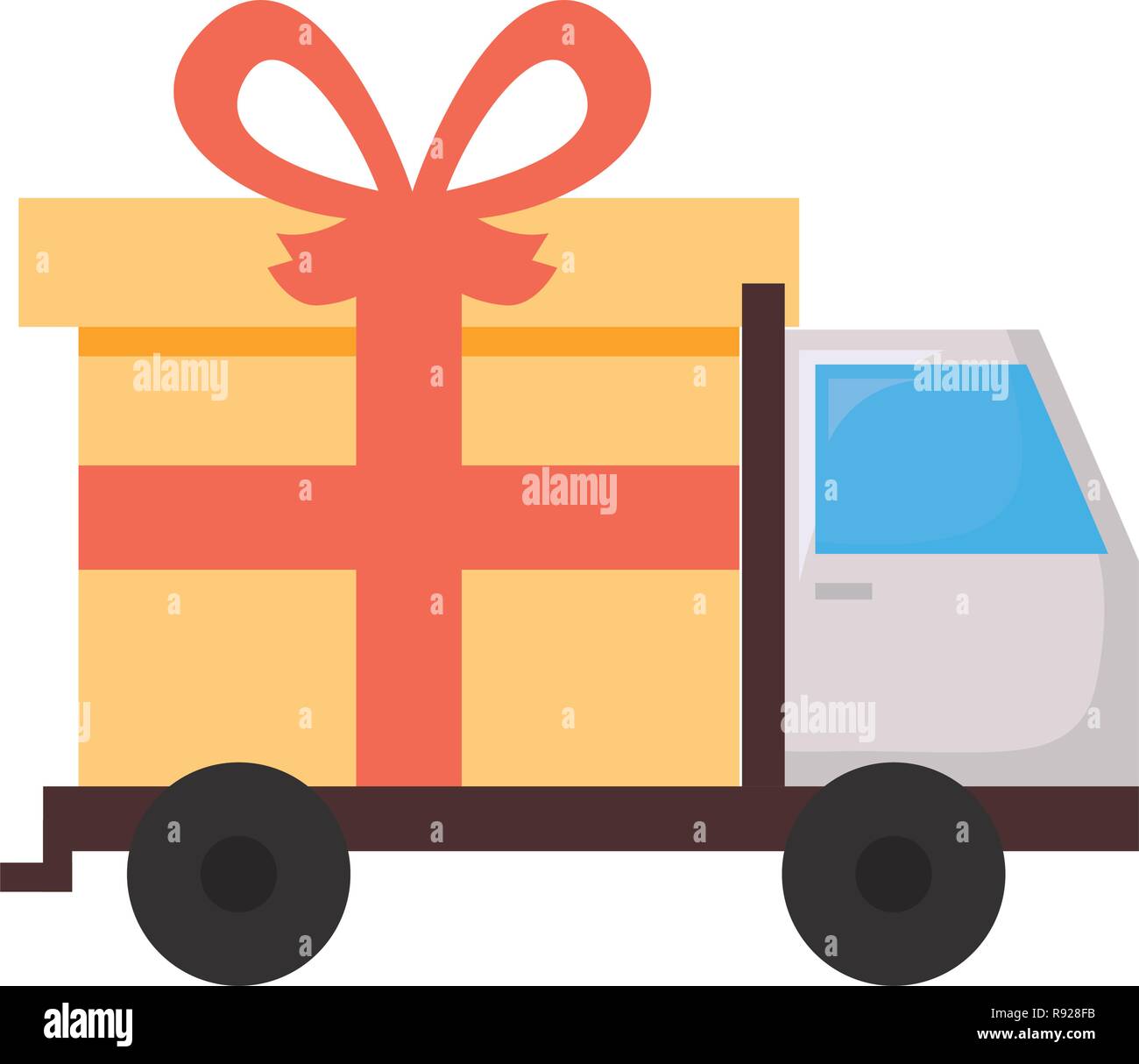 online shopping truck gift transport vector illustration Stock Vector ...