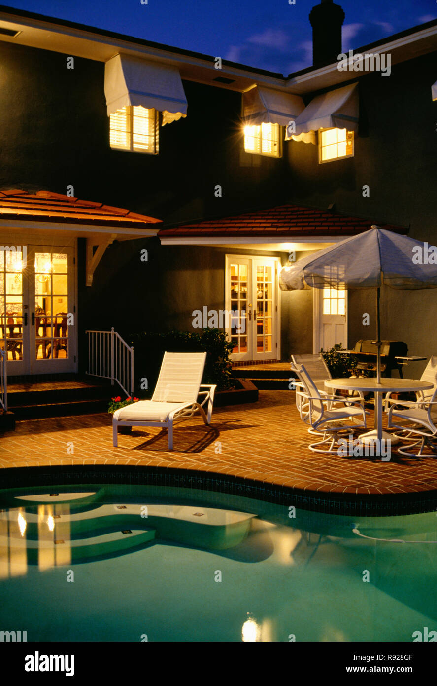 Luxury house with swimming pool in back yard, Florida, USA Stock Photo ...