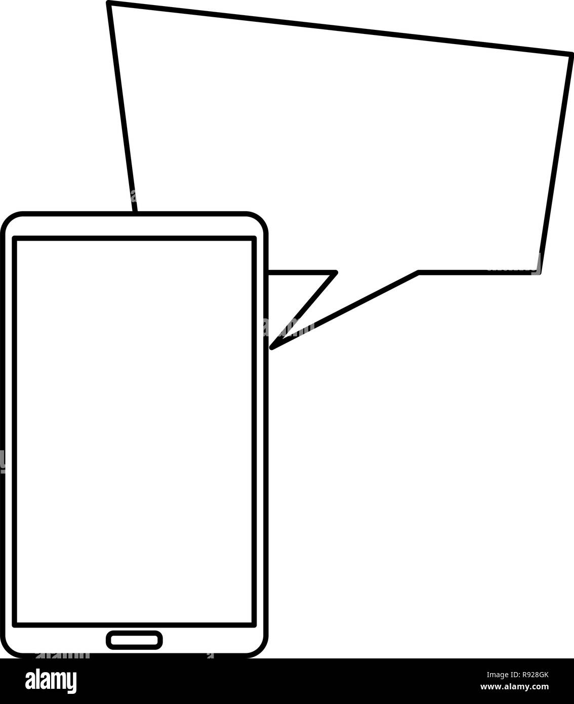 smartphone speech bubble on white background vector illustration Stock ...