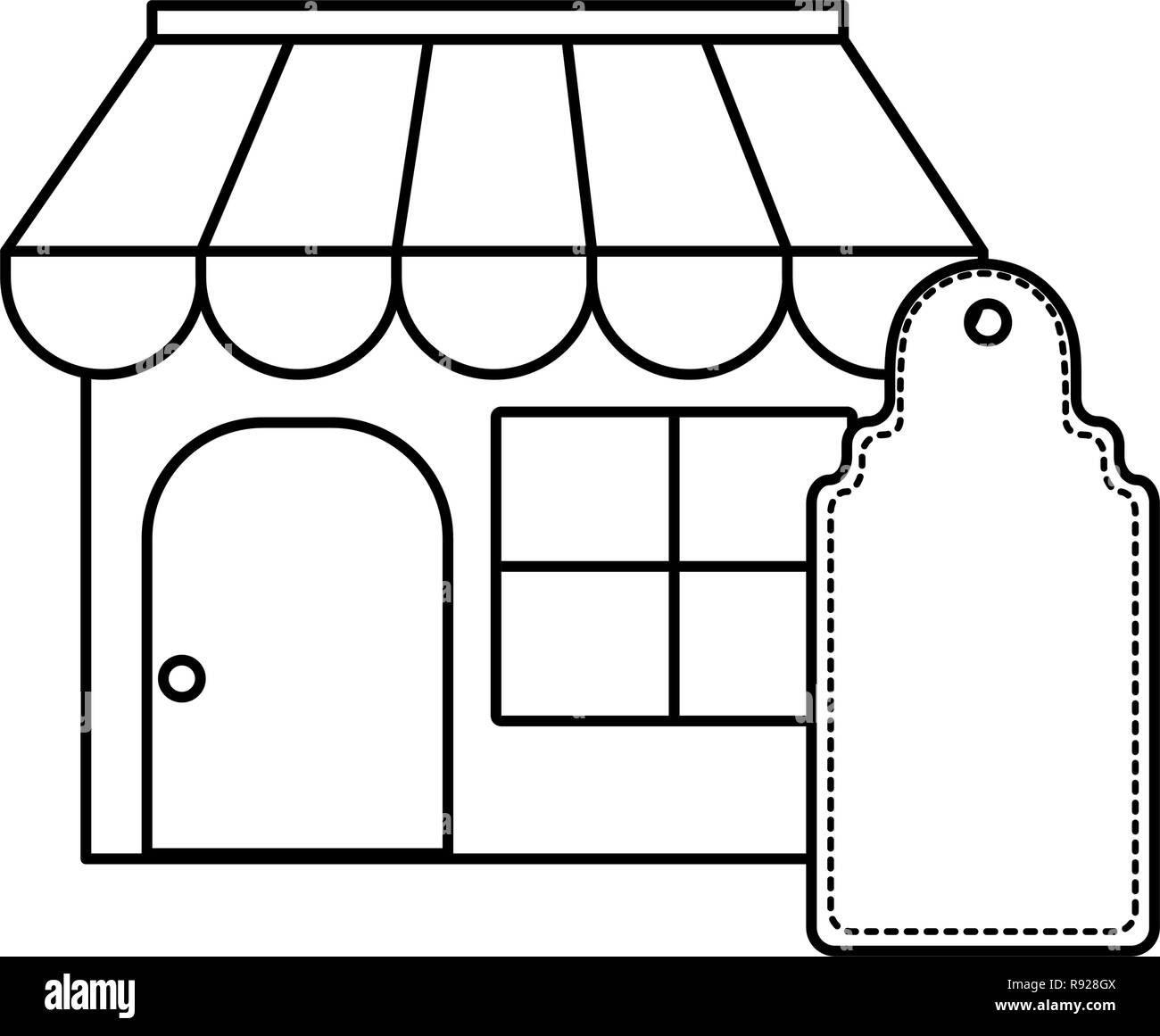online shopping market tag price vector illustration outline Stock ...