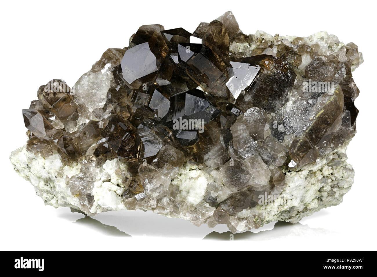 smoky quartz from Mount Galenstock, Uri, Switzerland isolated on white background Stock Photo ...