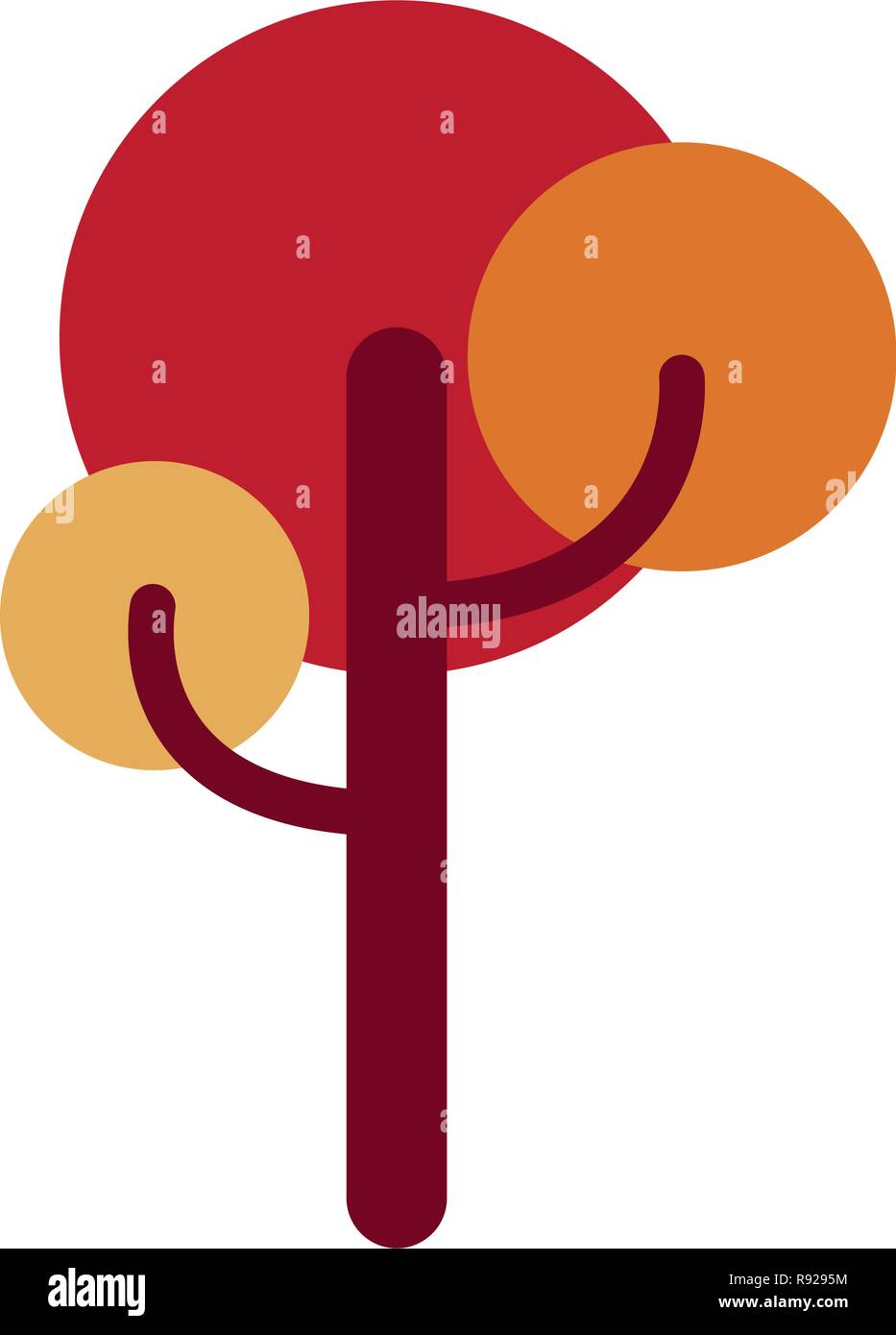 round tree nature on white background vector illustration Stock Vector ...