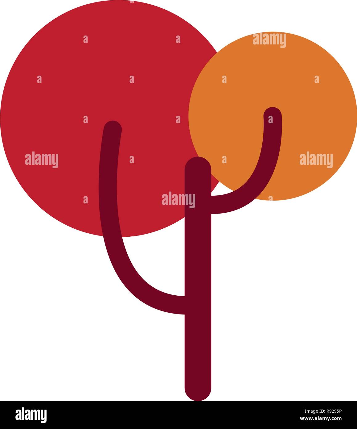 round tree nature on white background vector illustration Stock Vector ...