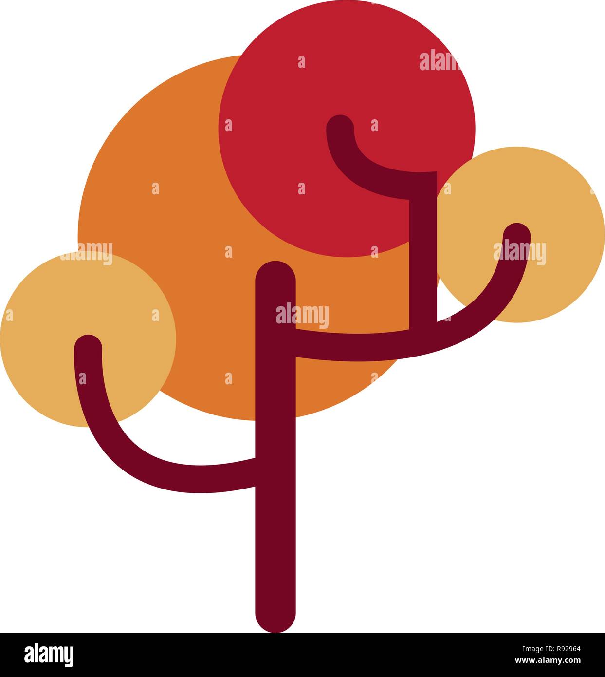 round tree nature on white background vector illustration Stock Vector ...