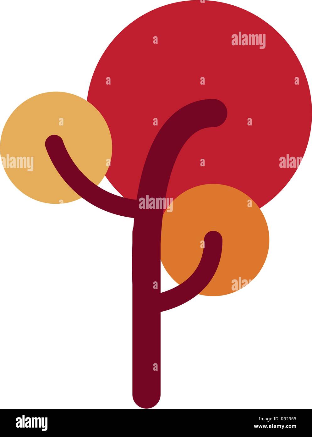 round tree nature on white background vector illustration Stock Vector ...