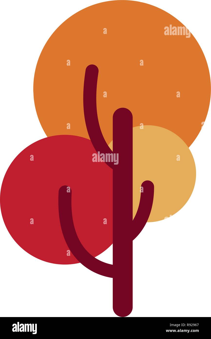 round tree nature on white background vector illustration Stock Vector ...