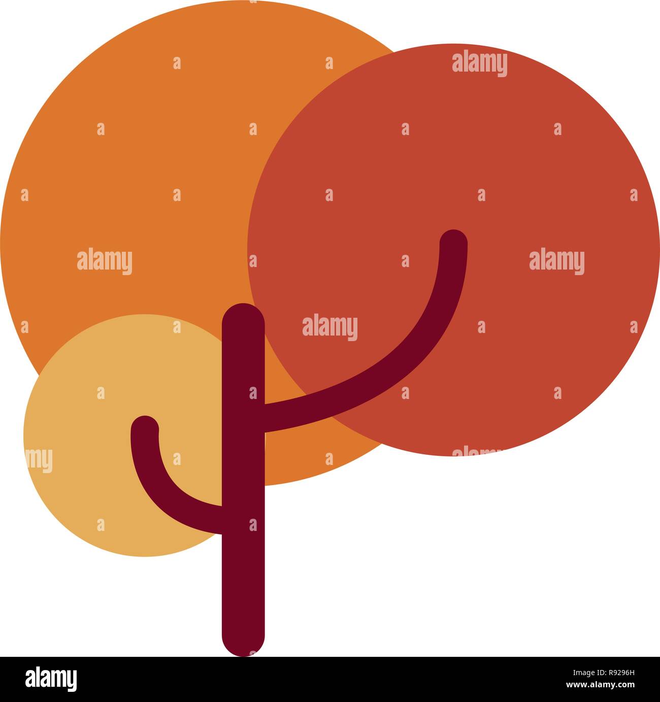 round tree nature on white background vector illustration Stock Vector ...