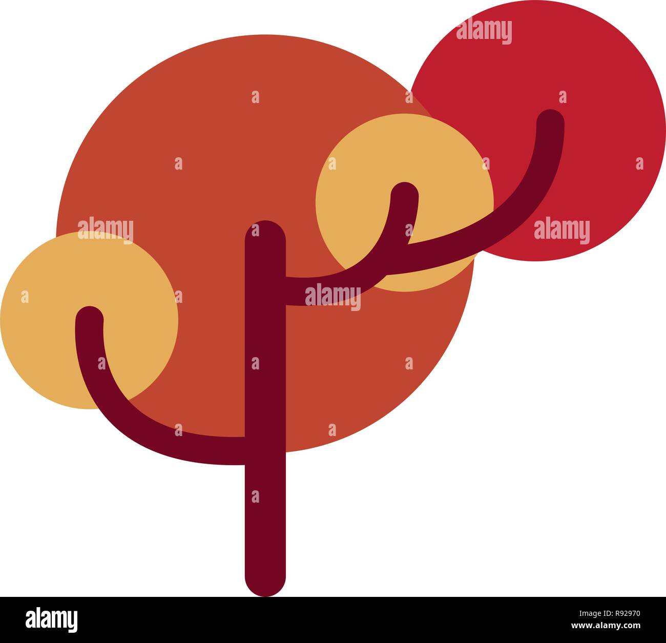 round tree nature on white background vector illustration Stock Vector ...