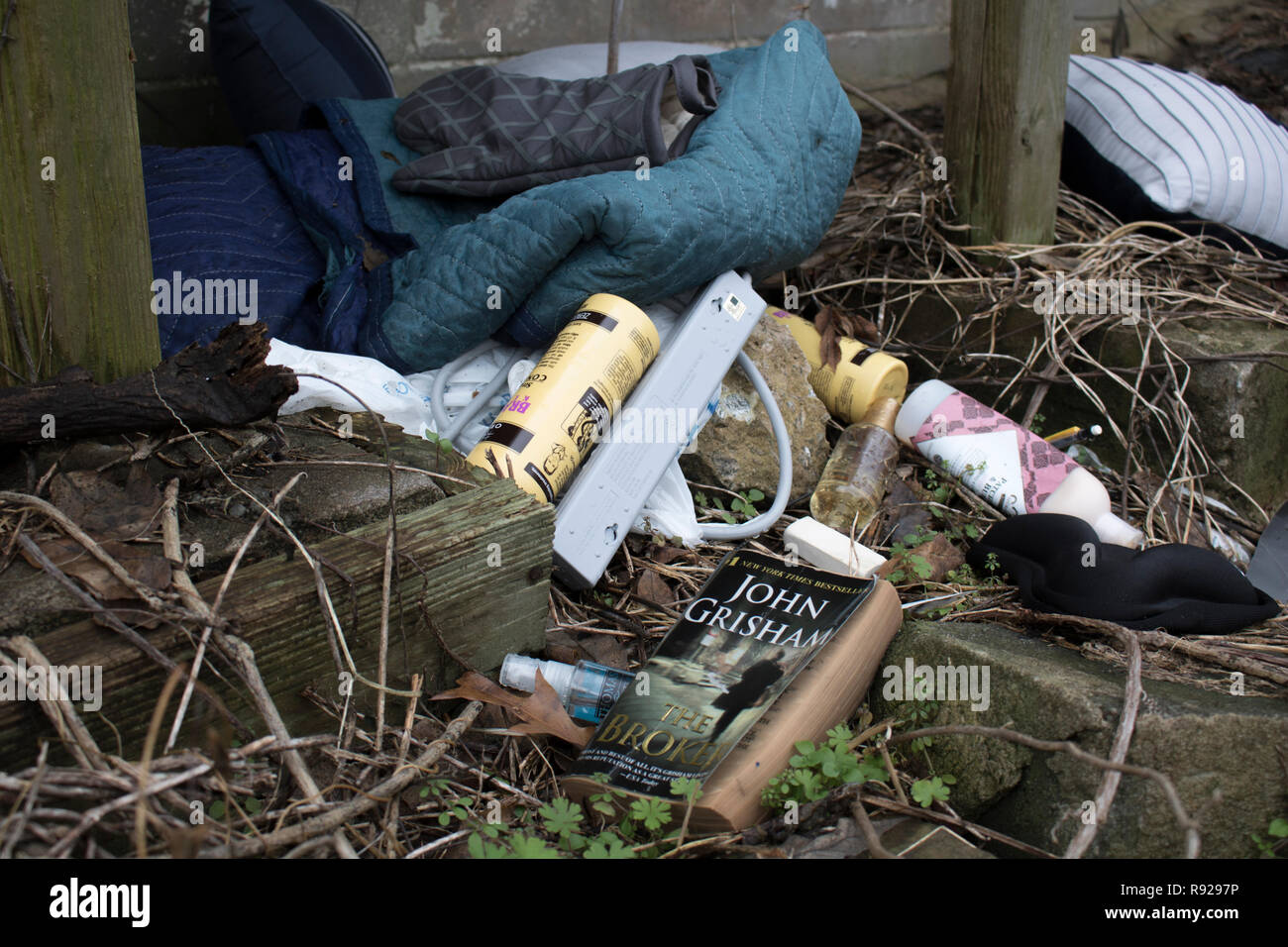Abandoned Items Near Staircase Stock Photo - Alamy