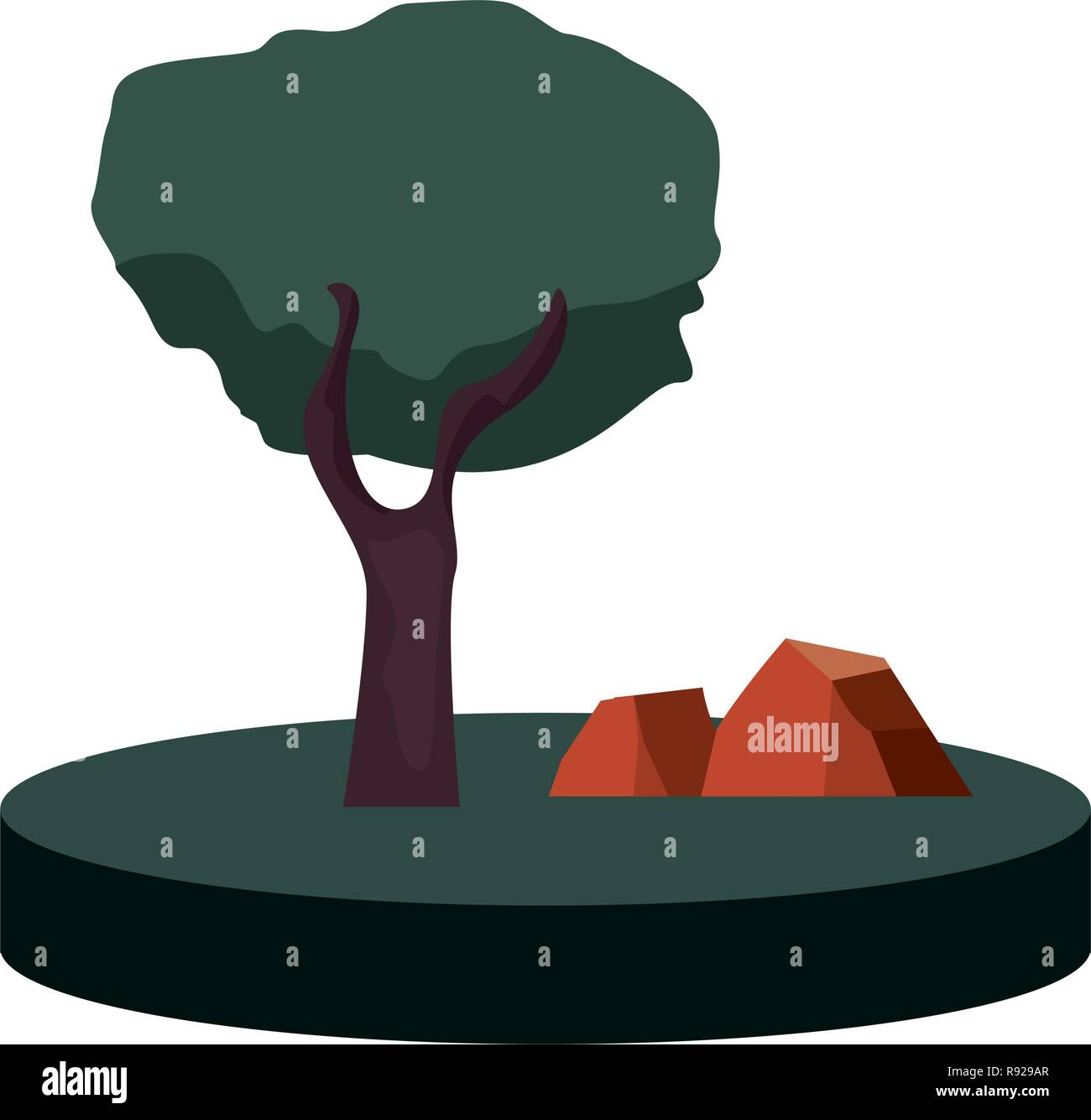 outdoors trees forest on white background vector illustration Stock ...