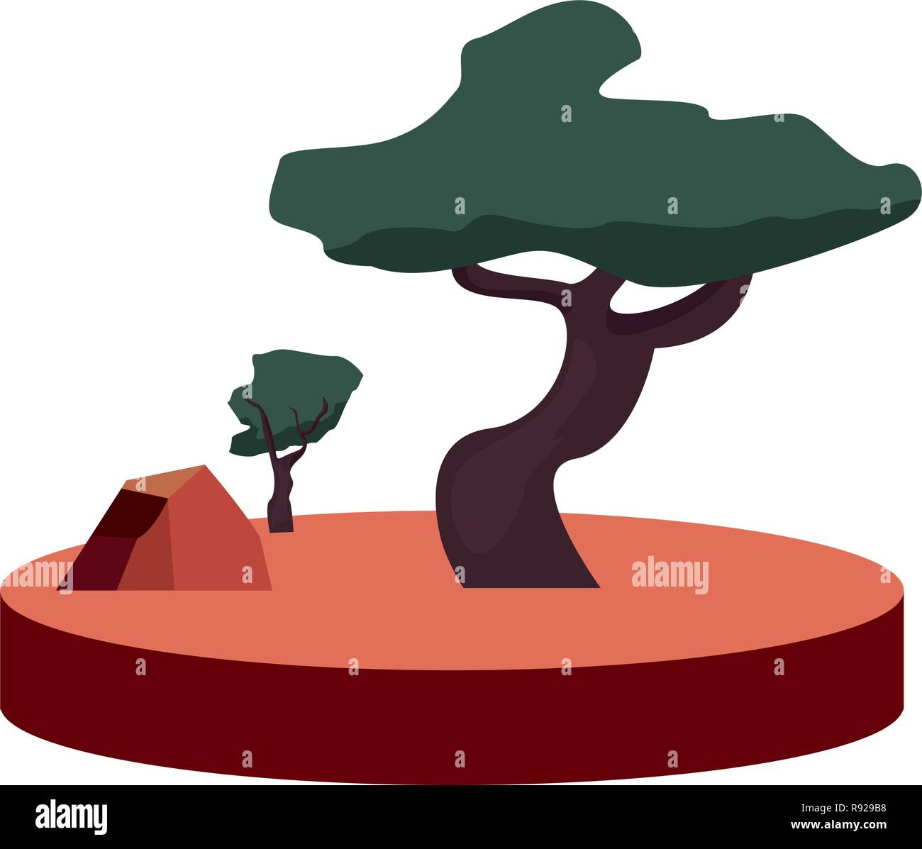 outdoors trees forest on white background vector illustration Stock ...