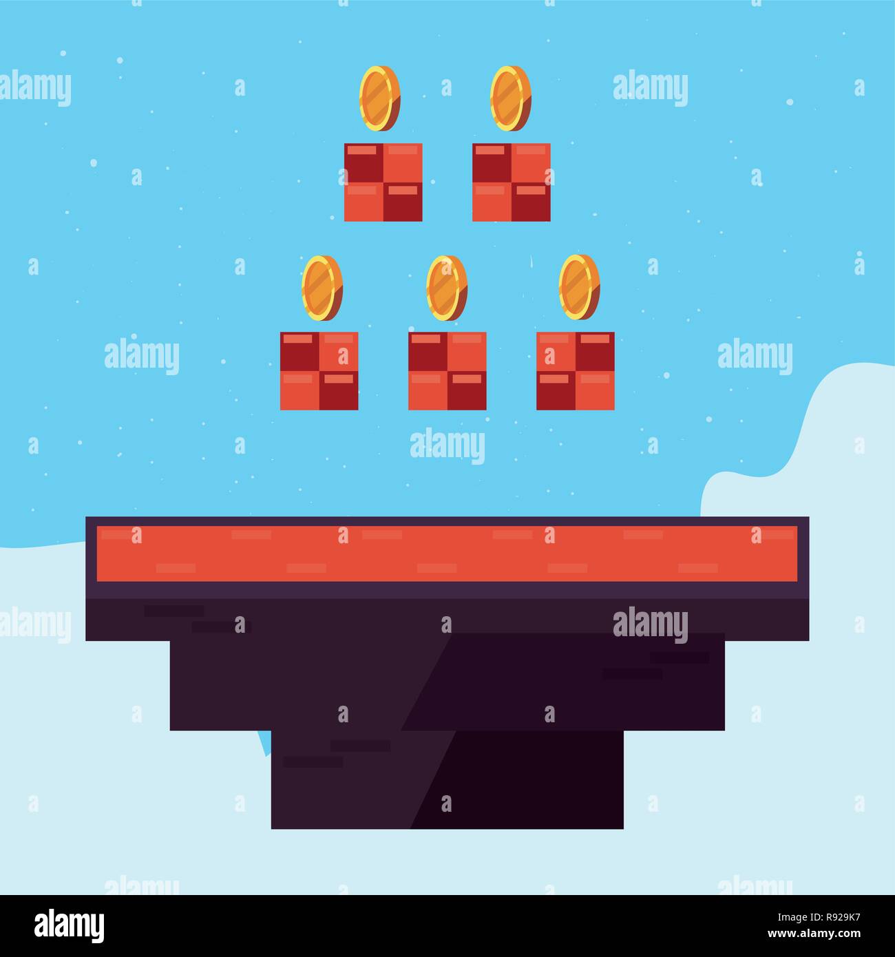video game base bricks coins high vector illustration Stock Vector ...